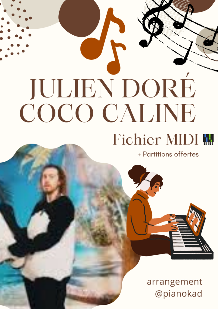 🎹 🎼 Partitions et Fichier MIDI pour Synthesia - Julien Doré - Coco câline
